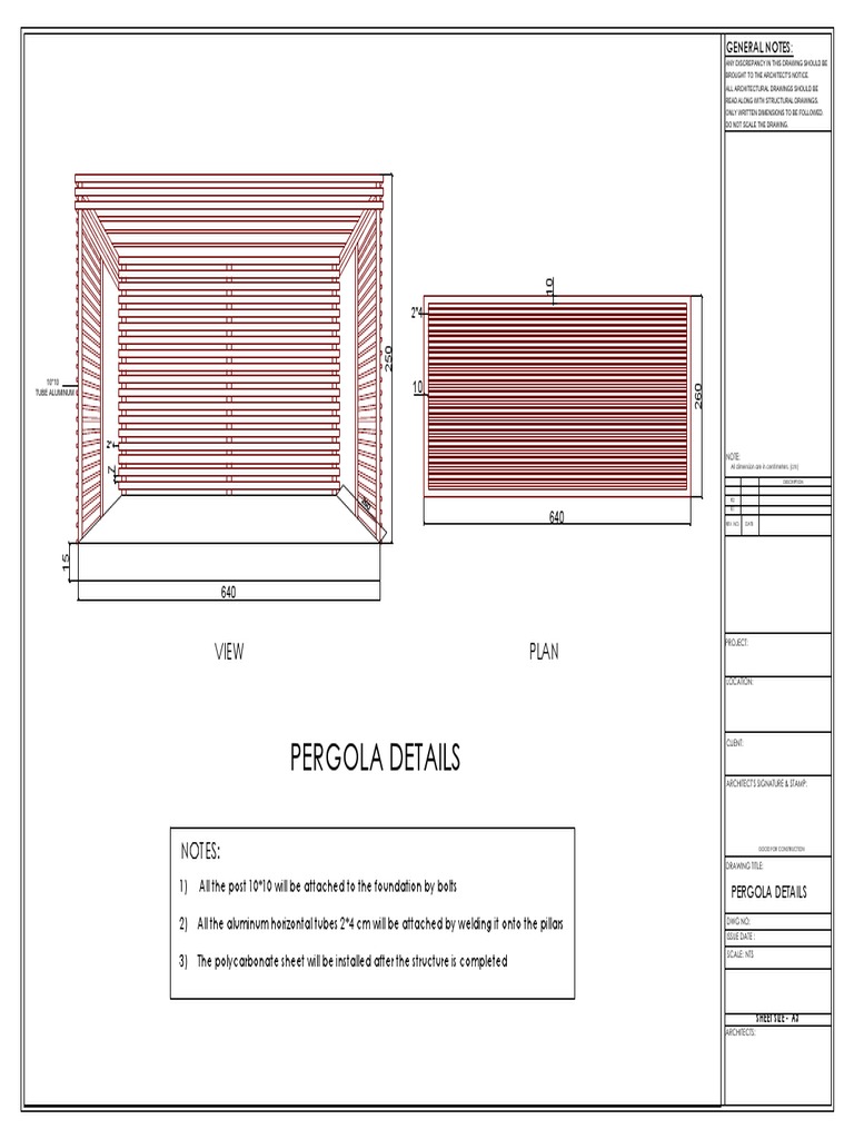 PERGOLA Detail Drawing | PDF