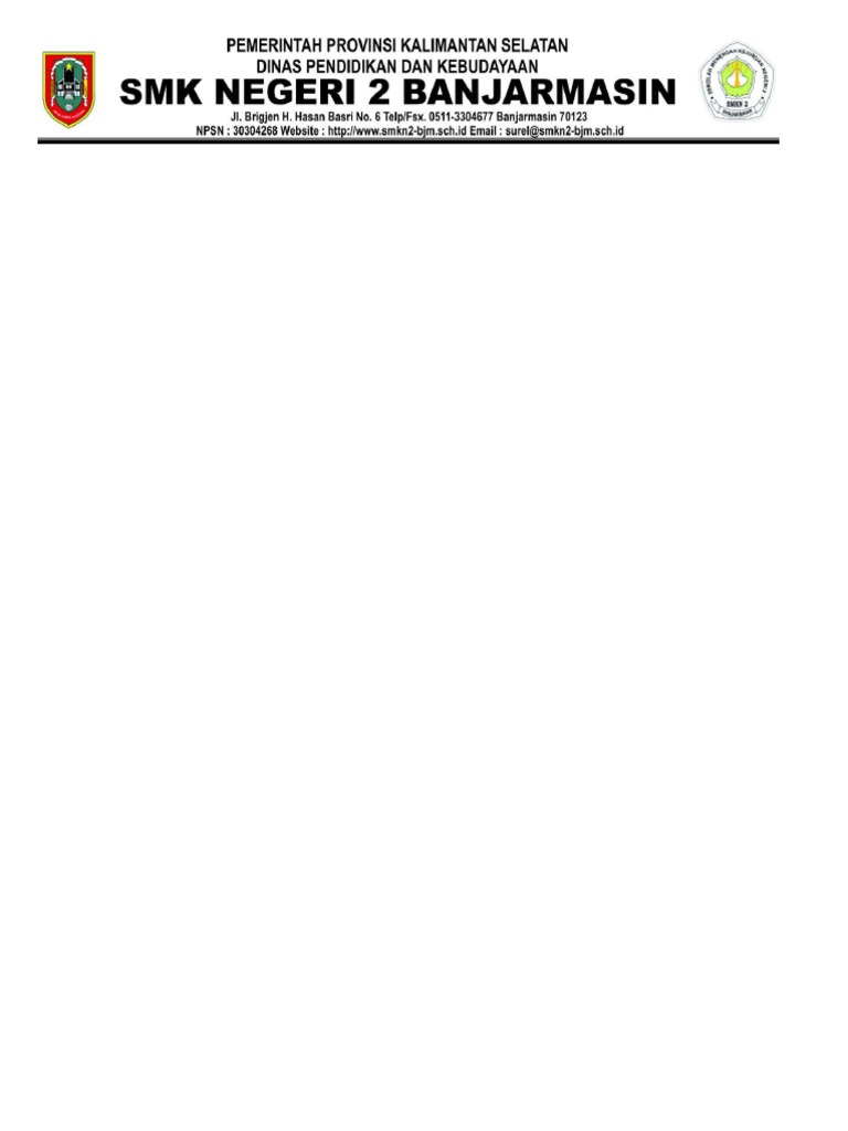 Kop Surat SMKN 2 BJM | PDF