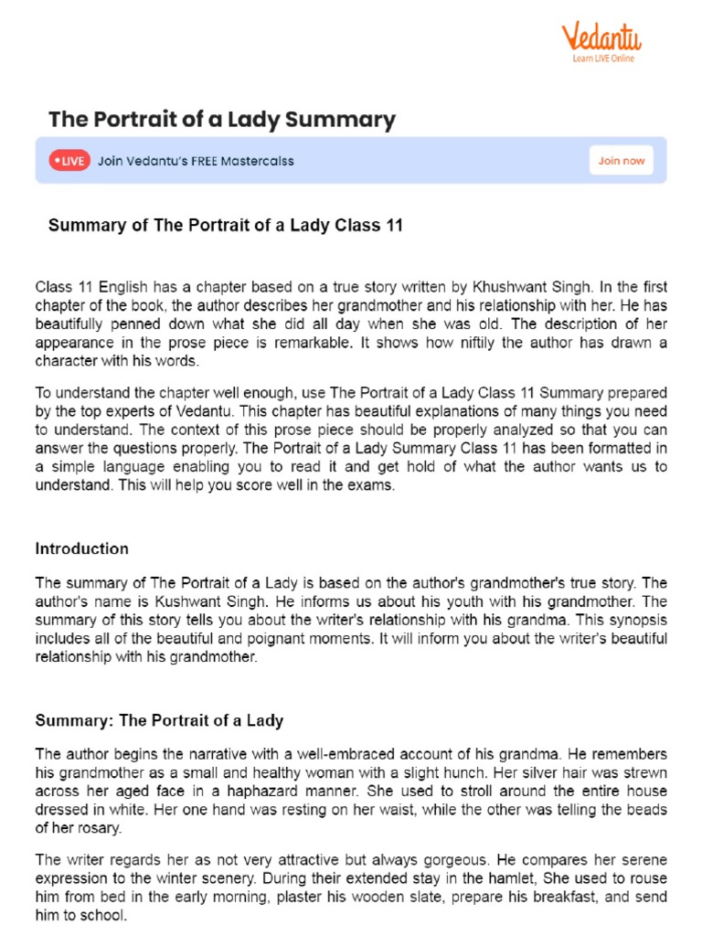 The Portrait of A Lady Summary | PDF
