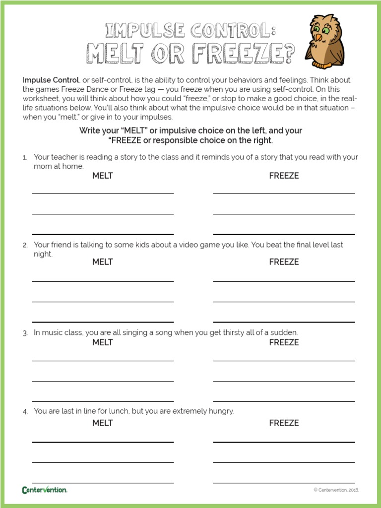 Melt-or-Freeze-Impulse-Control-Worksheet | PDF