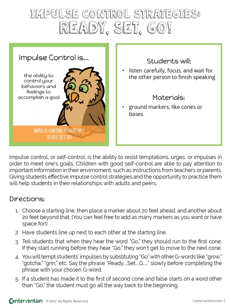 1002 Impulse Control Strategies Ready Set Go | PDF | Self Control ...