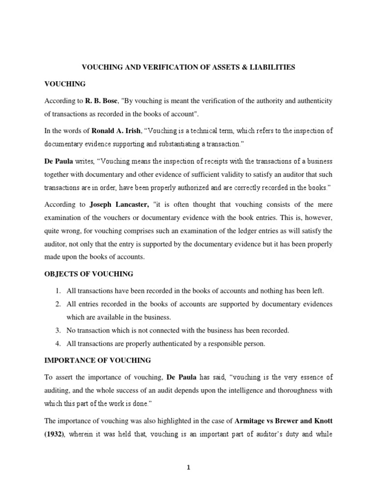 Vouching and Verification | PDF | Audit | Depreciation