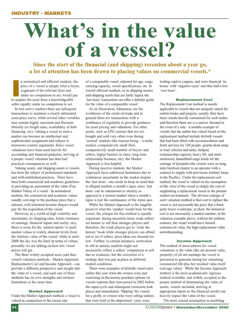Vessel_Valuation_Methodology | PDF | Valuation (Finance) | Prices