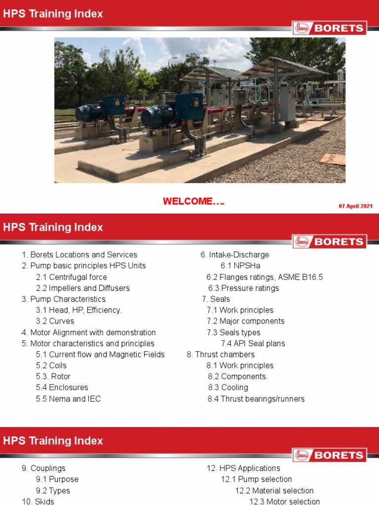 HPS Pump Training and Principles Guide | PDF | Pump | Electric Motor