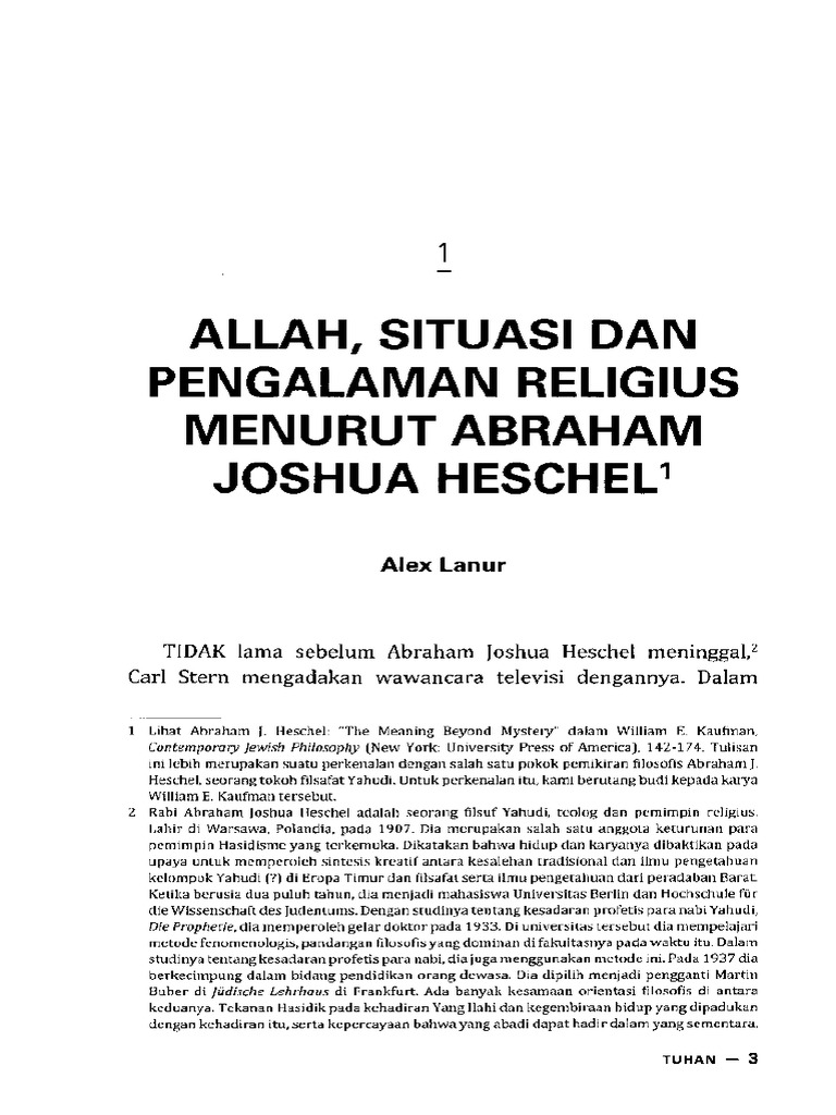 Alex Lanur Rabi Abraham Josua Heschel | PDF