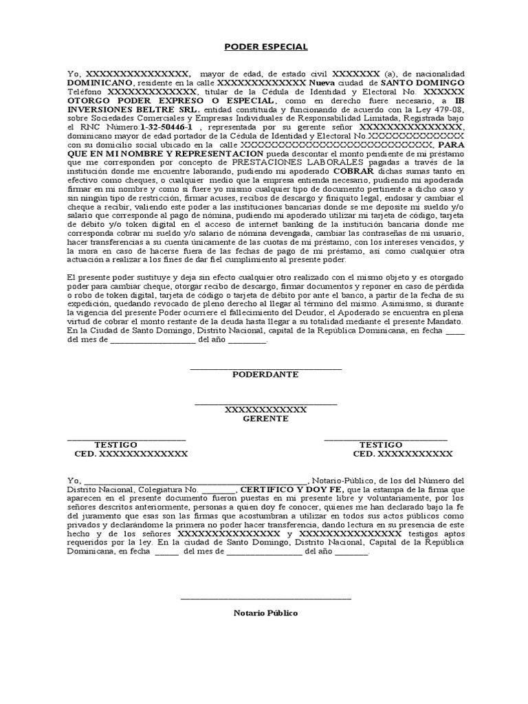 Poder Especial | PDF | Cheque | Bancos