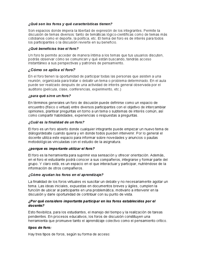 Qué es foro y en qué consiste | PDF | Foro de Internet | Ciencia cognitiva