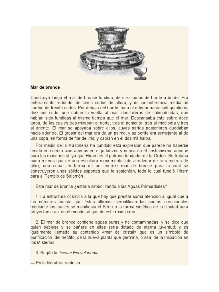 Significado del Mar de Bronce en la Biblia | PDF
