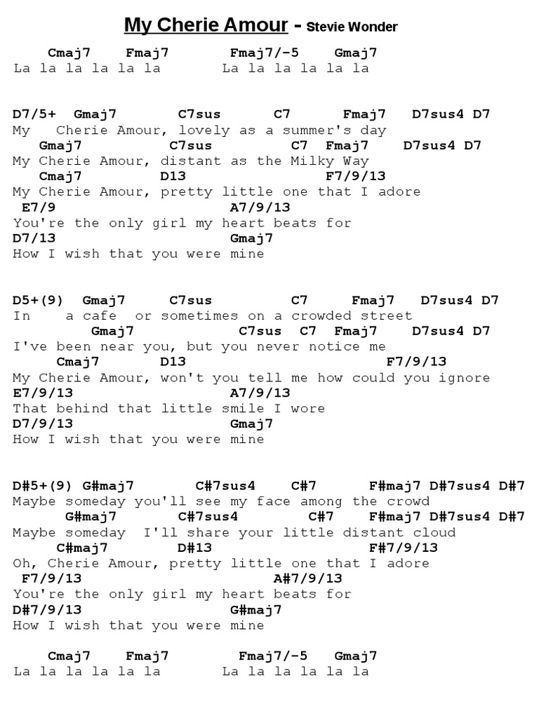 My Cherie Amour | PDF