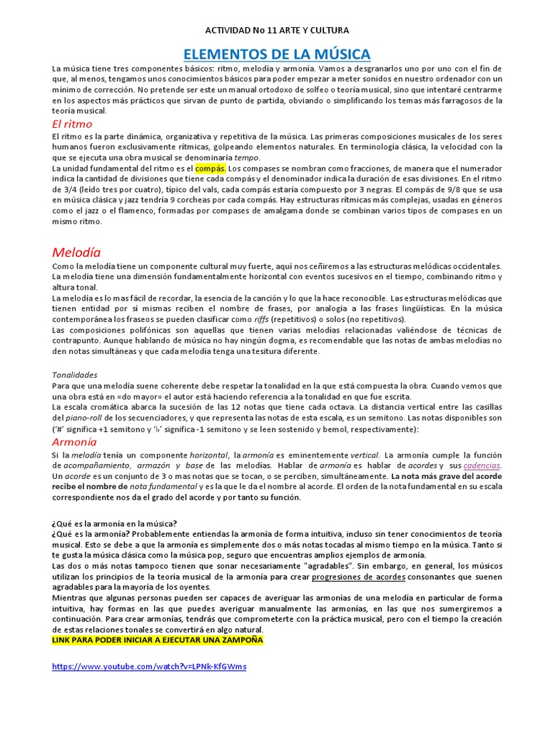 Elementos Básicos de la Música | PDF | Armonía | Acorde (Música)