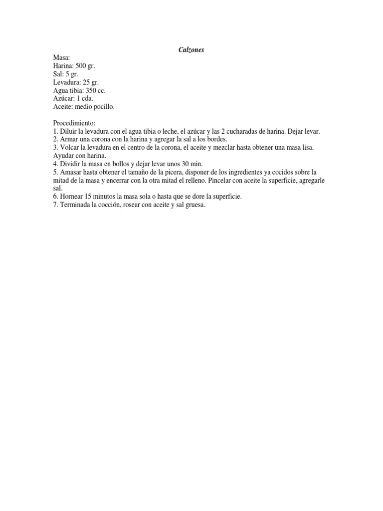 Calzone Pdf