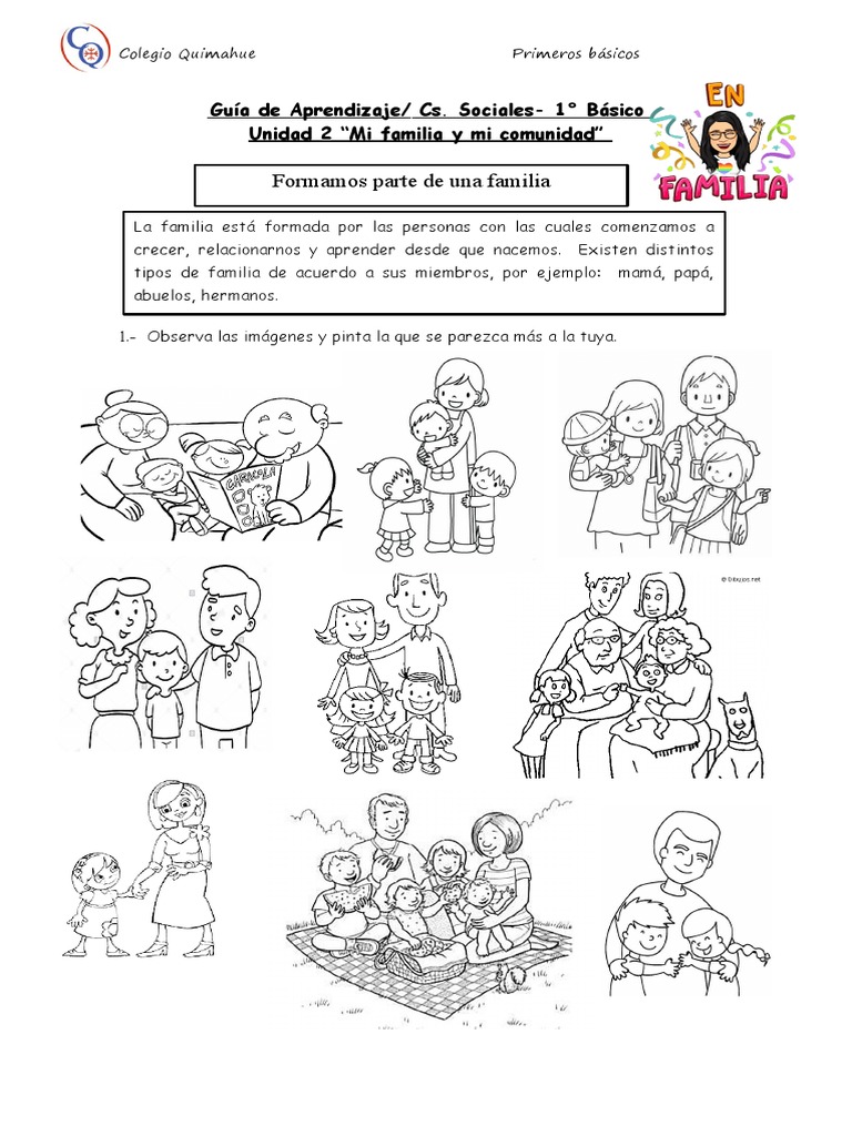 Guía de Aprendizaje 1 Mi Familia | PDF
