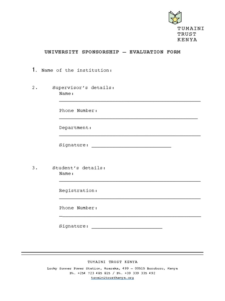 Cas - Evaluation Form | PDF