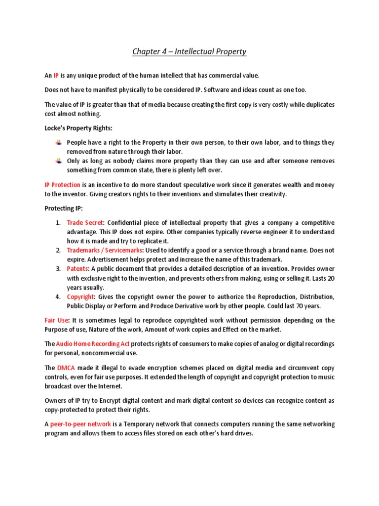 Overview of Intellectual Property Rights | PDF | Intellectual Property ...