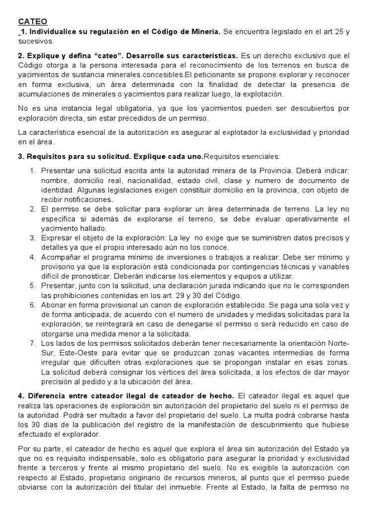 Guía Completa sobre Cateo Minero | PDF | Minería | Propiedad