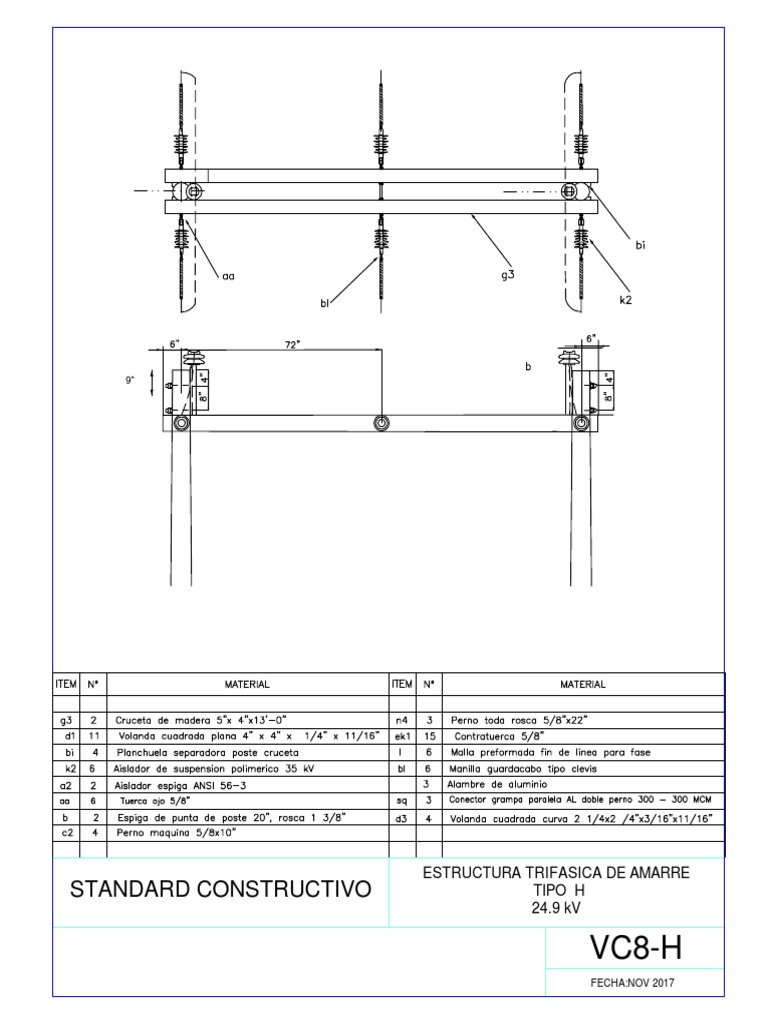 Estructura Tipo H 24.9 kV VC8-H | PDF