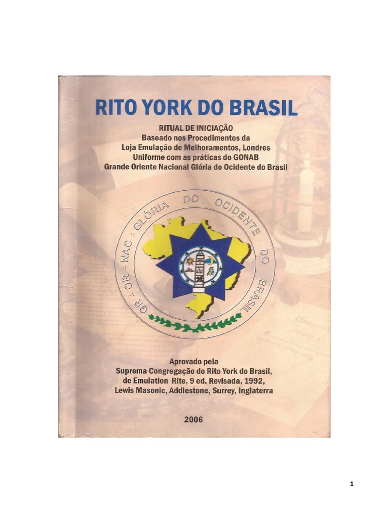 Ritual de Iniciação no Rito York | PDF | Loja Maçônica | Maçonaria