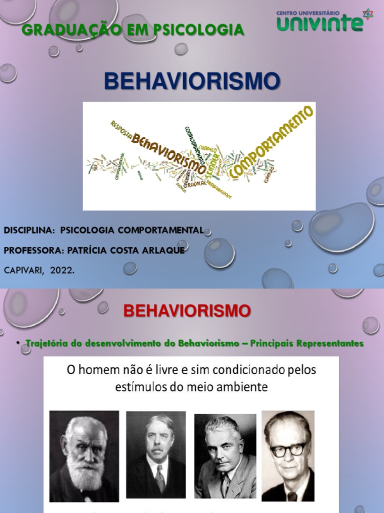 22.02 FUCAP Behaviorismo, Psicologia Comportamental, Comportamento | PDF | Behaviorismo | Psicologia