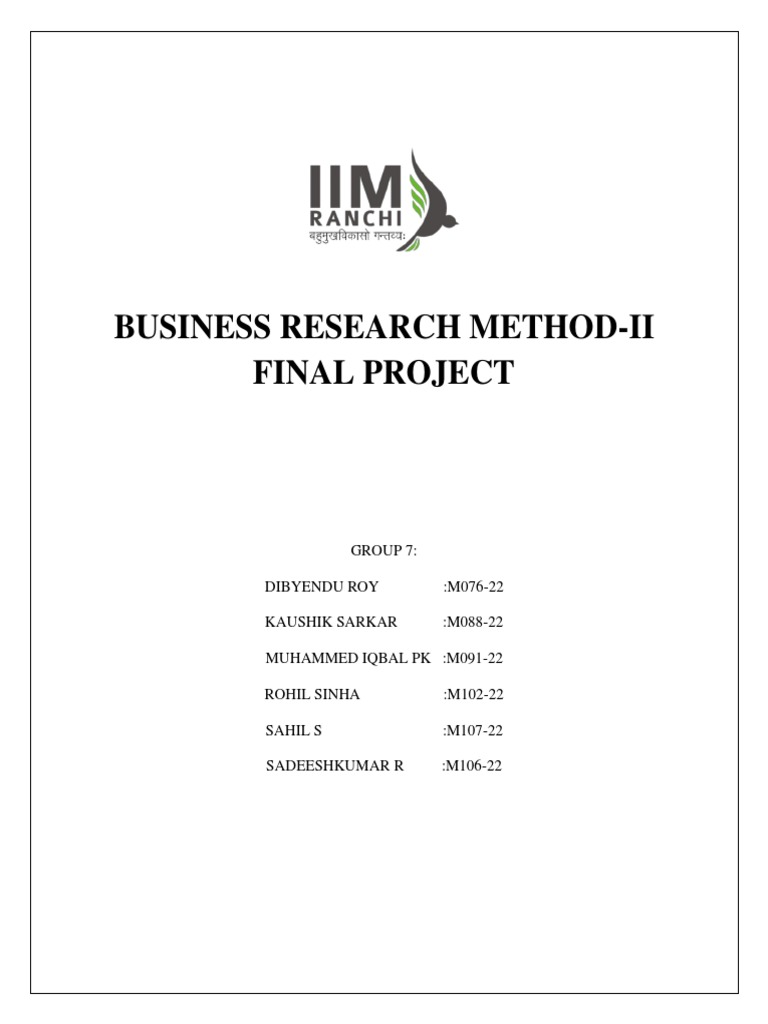 BRM II Final Report | PDF | Survey Methodology | Retail