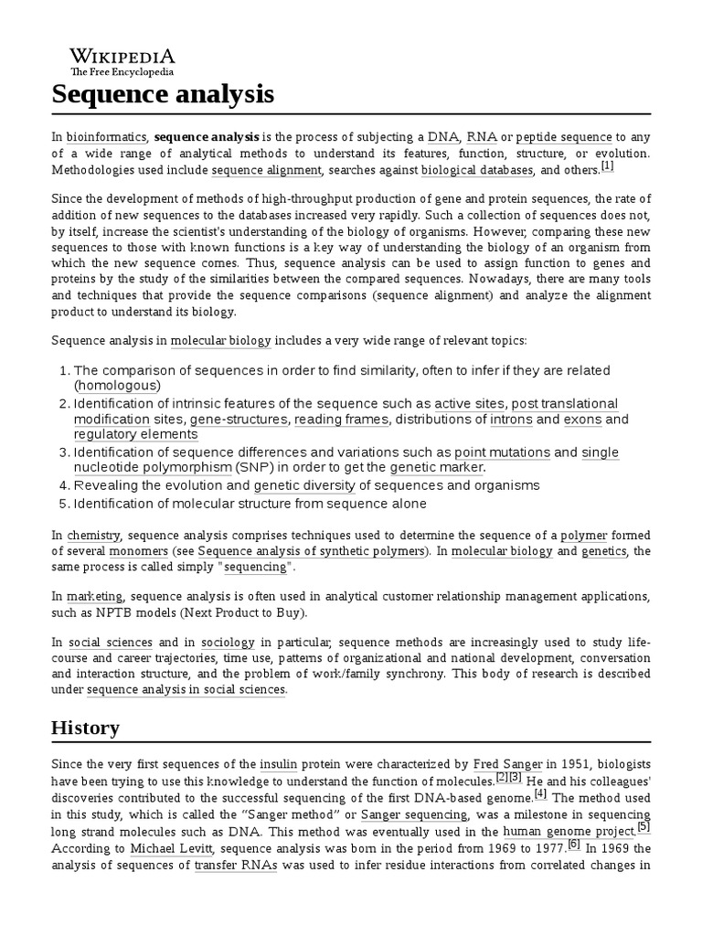 Sequence Analysis | PDF | Sequence Alignment | Dna Sequencing