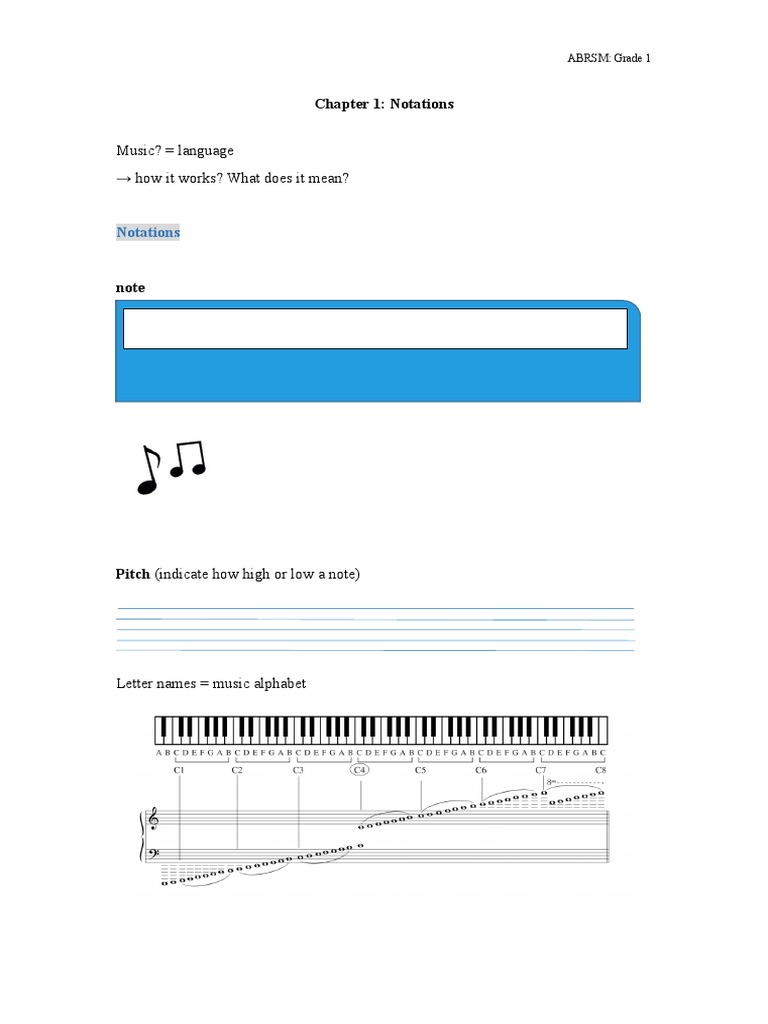 ABRSM - Grade 1 - Chapter 1 | PDF