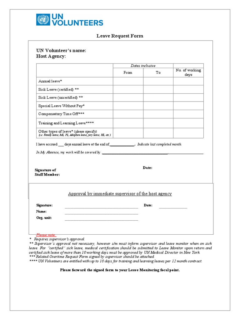 Leave Request Form | PDF | Sick Leave | Labor