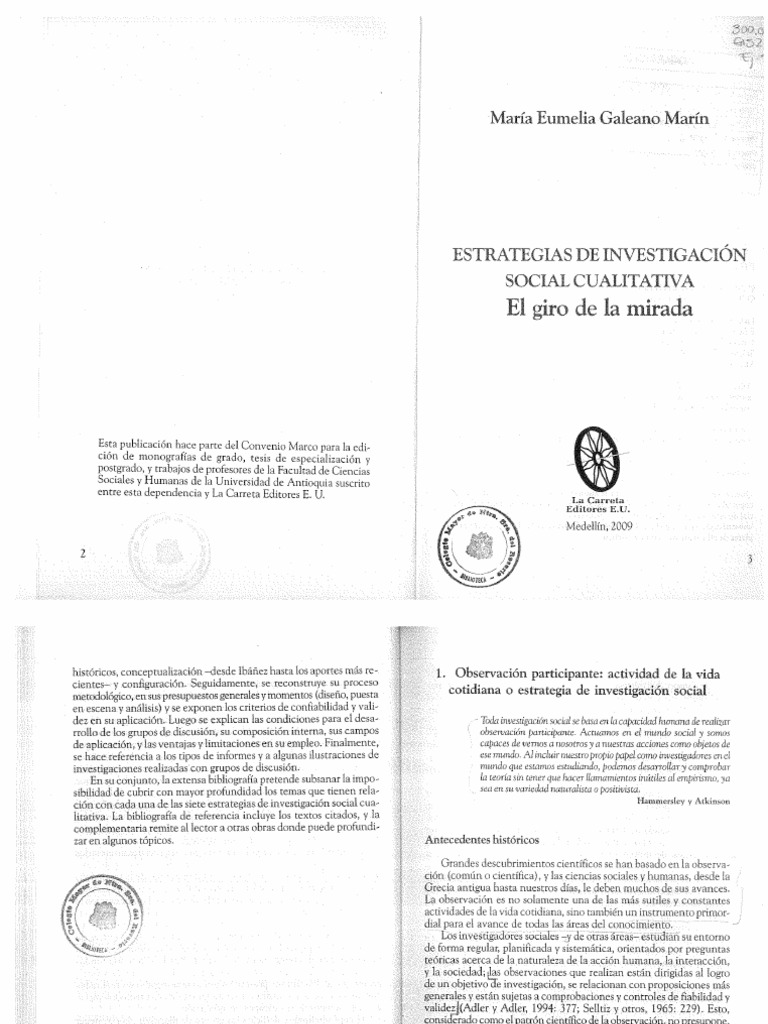 Galeano Marín, María Eumelia. Observación Participante - Actividad de ...