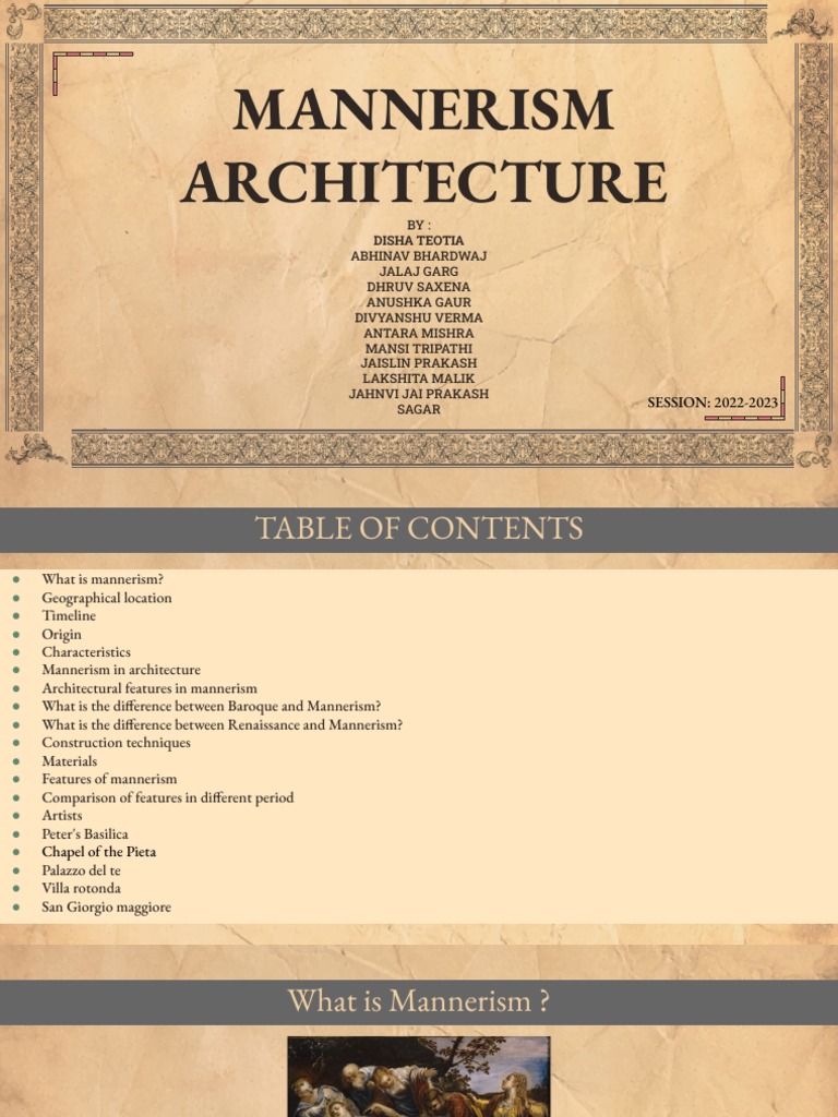 Mannerism Architecture | PDF | Architectural Design | Architecture