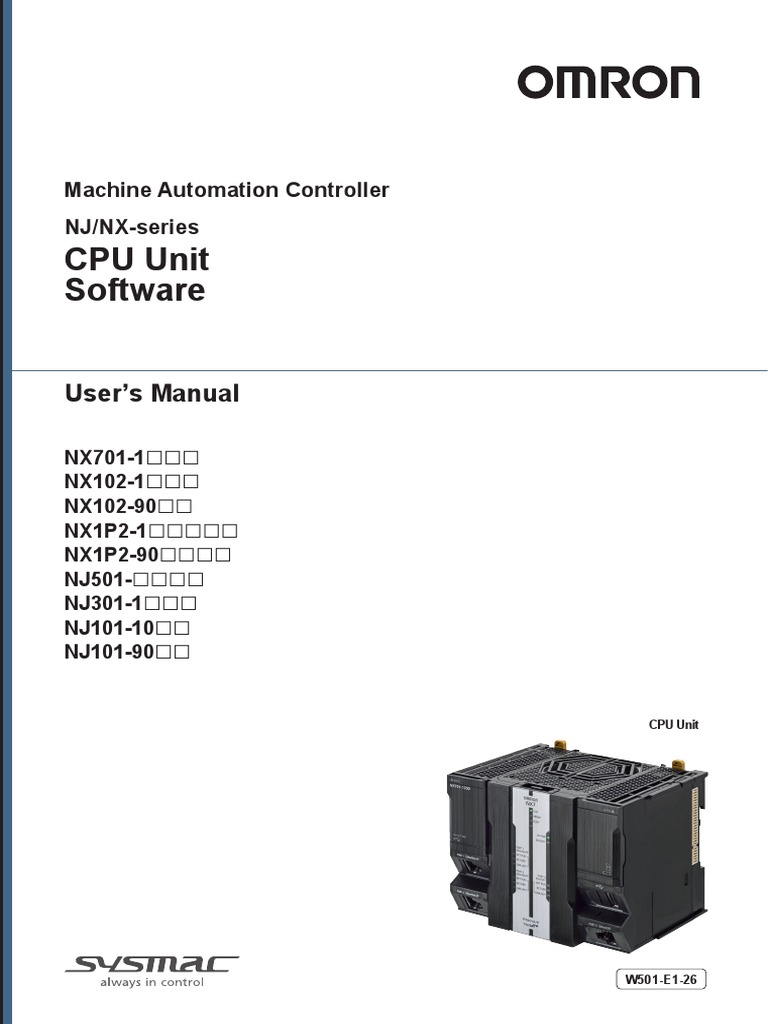w501 NX Nj-Series Cpu Unit Software Users Manual en | PDF | Input/Output | Variable (Computer ...