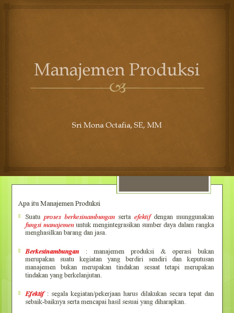 Manajemen Produksi Ok | PDF