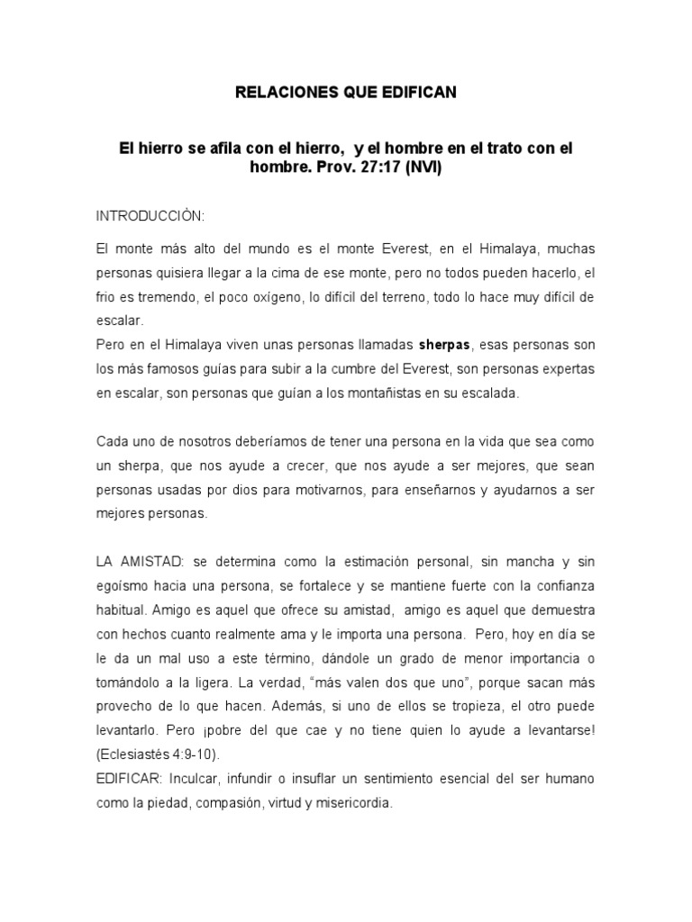 Relaciones Que Edifican | PDF | Juan el apóstol | Elijah