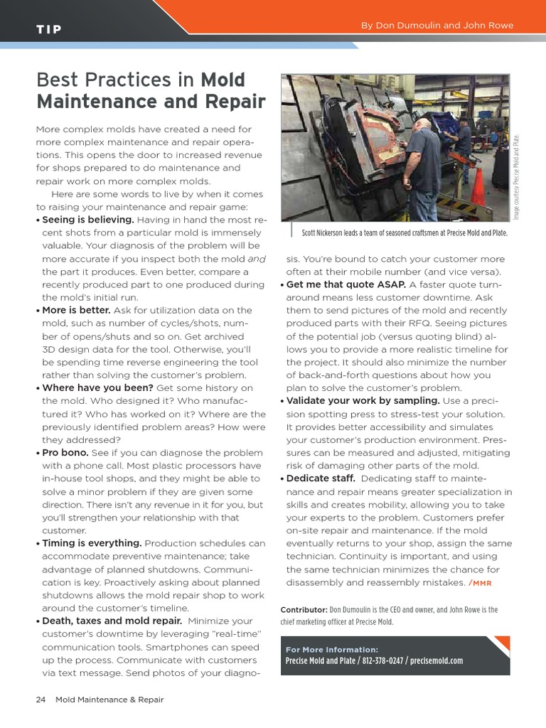 Best Practices for Mold Maintenance | PDF | Computing | Business
