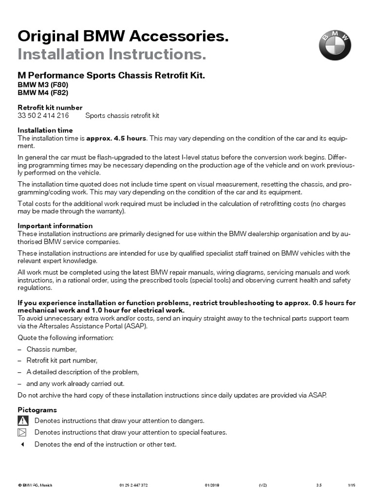 BMW M Performance Chassis Retrofit Guide | PDF | Transportation ...