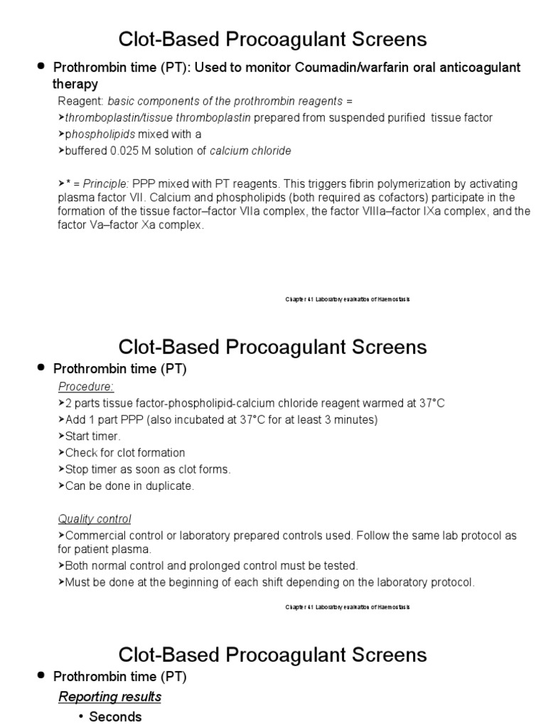 Chapter 41 Laboratory Evaluation of Haemostasis Part 3 | PDF ...