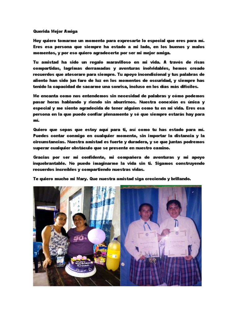 Querida Mejor Amiga | PDF