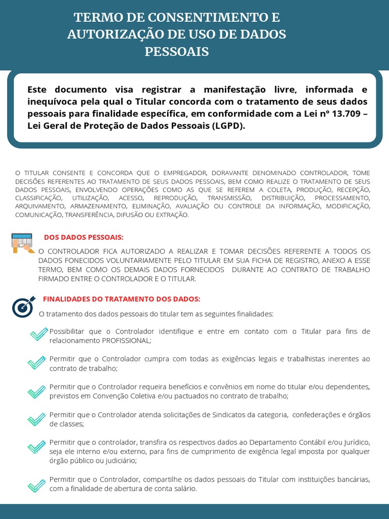 Ficha de Registro - TERMO DE CONSENTIMENTO - LGPD | PDF | Justiça ...
