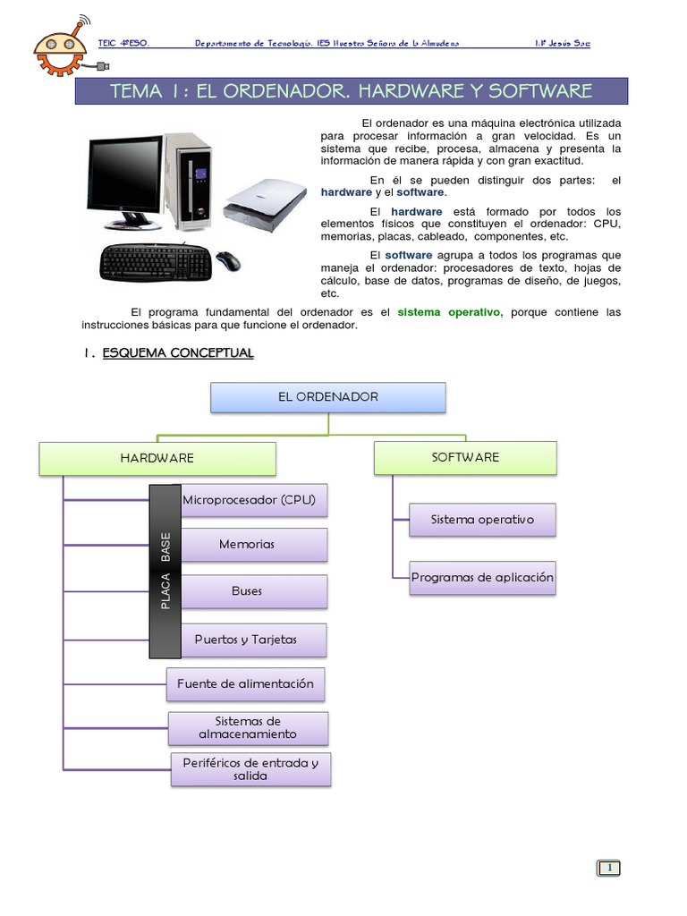 Hardware y Software en Ordenadores | PDF | Hardware de la computadora | USB