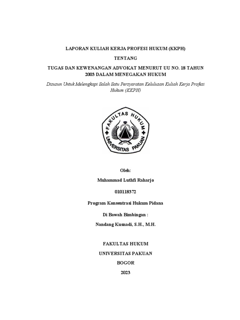 Laporan KKPH Lutfi | PDF