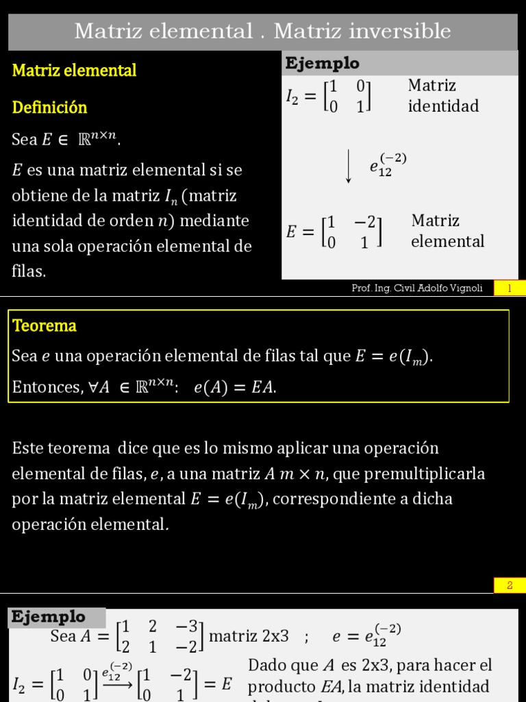 4 Matrices Elementales Mat Inversibles | PDF | Matriz (Matemáticas ...