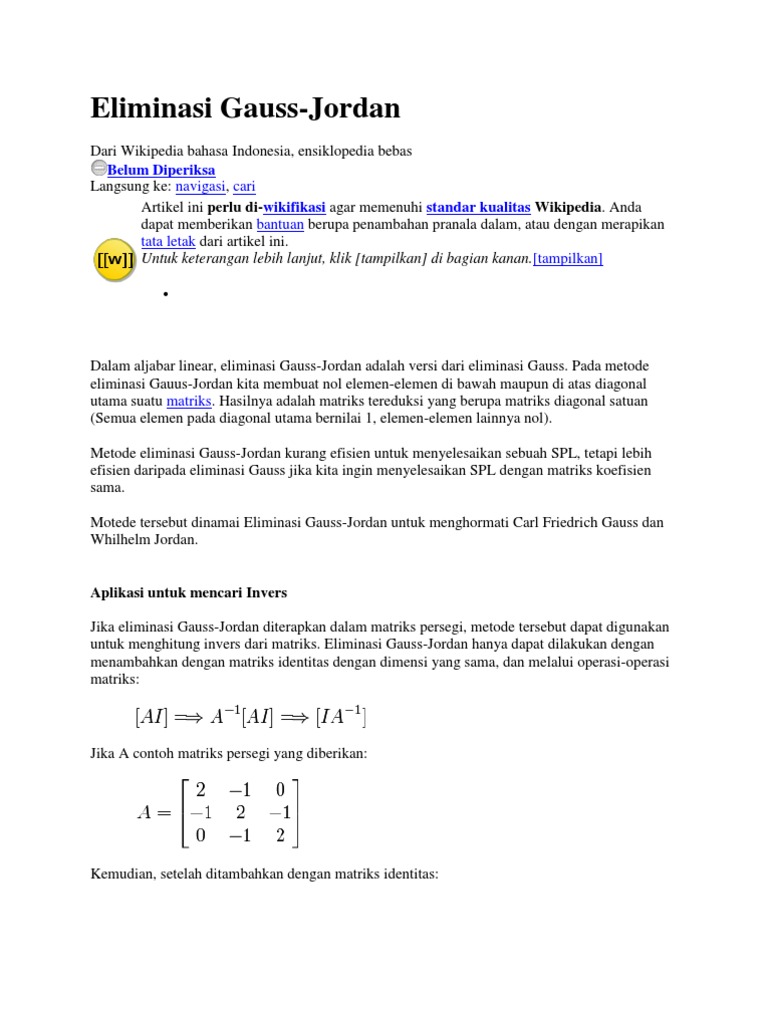 Eliminasi Gauss | PDF | Metode & Bahan Ajar