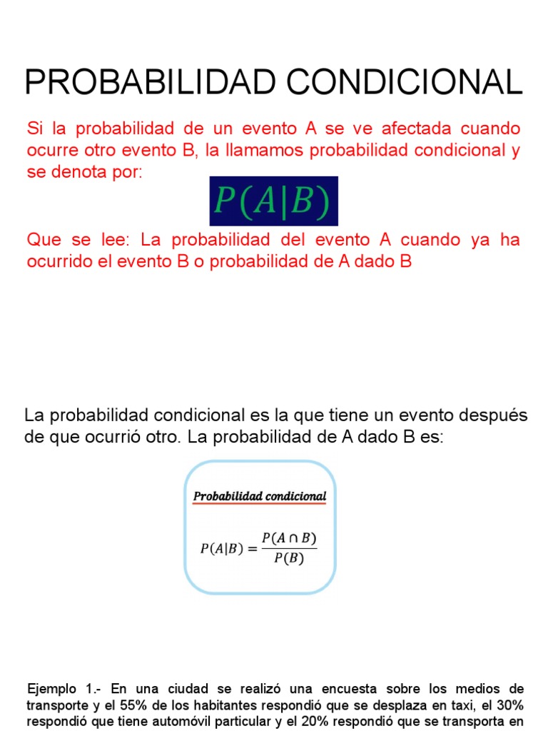 Probabilidad Condicional Probabilidad Condicional | PPT