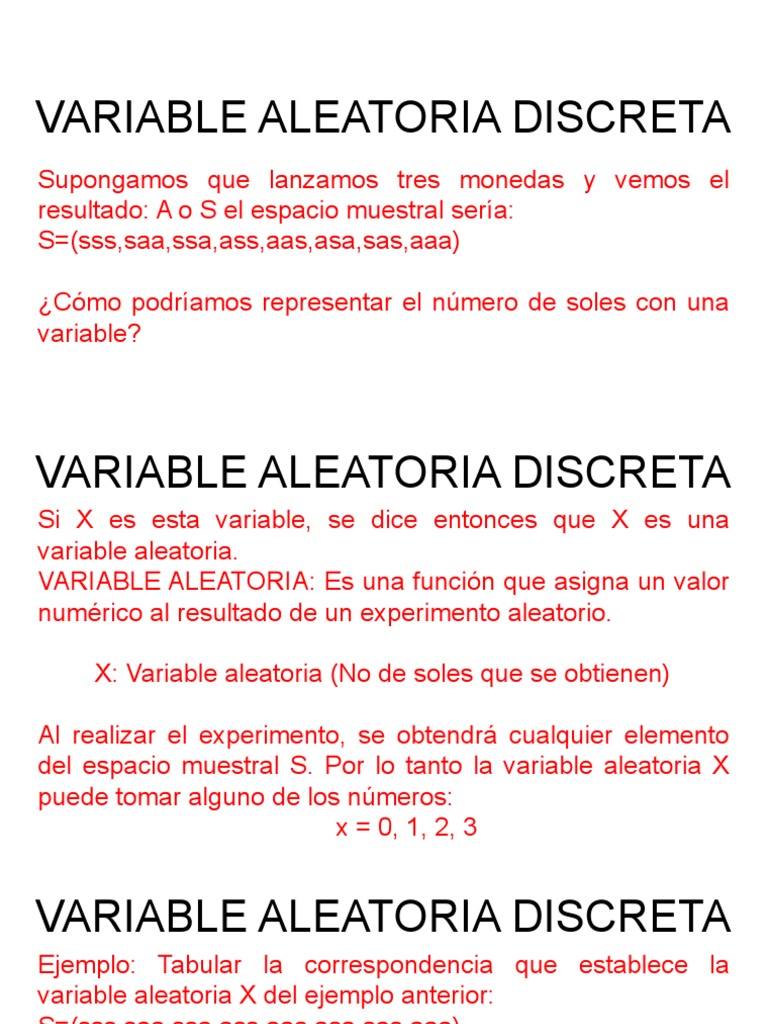 Variable Aleatoria Discreta | Descargar gratis PDF | Variable aleatoria | Teoría de la medida