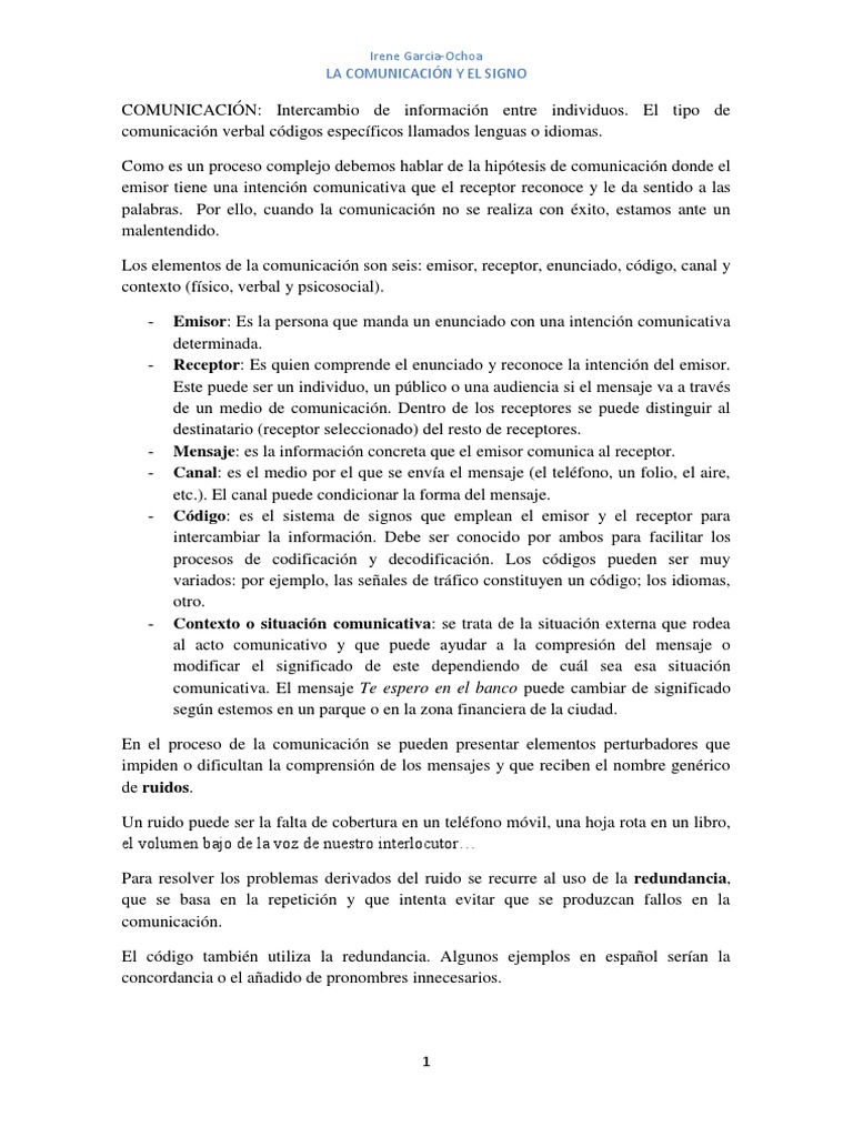 La Comunicación y El Signo | PDF | Comunicación | Palabra
