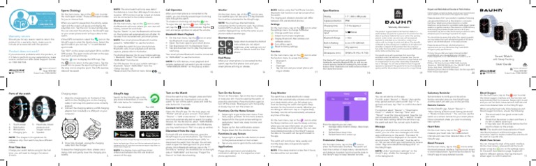 ASW 0822 Smart Watch With Sleep Function User Guide V10 | PDF | Ios ...