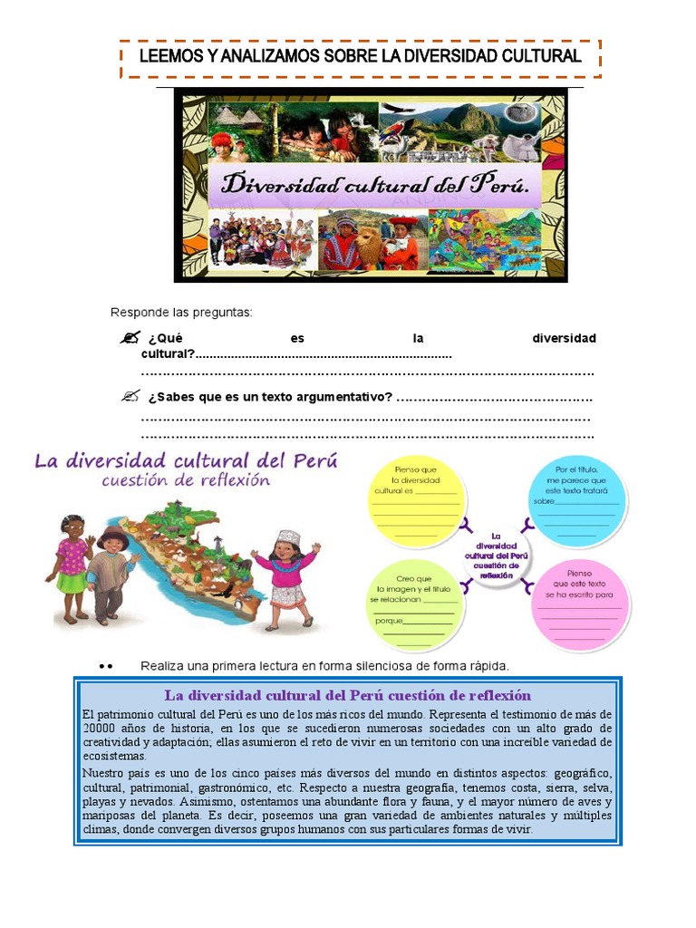 Leemos Sobre La Diversidad Cultural | PDF | Patrimonio cultural | Perú
