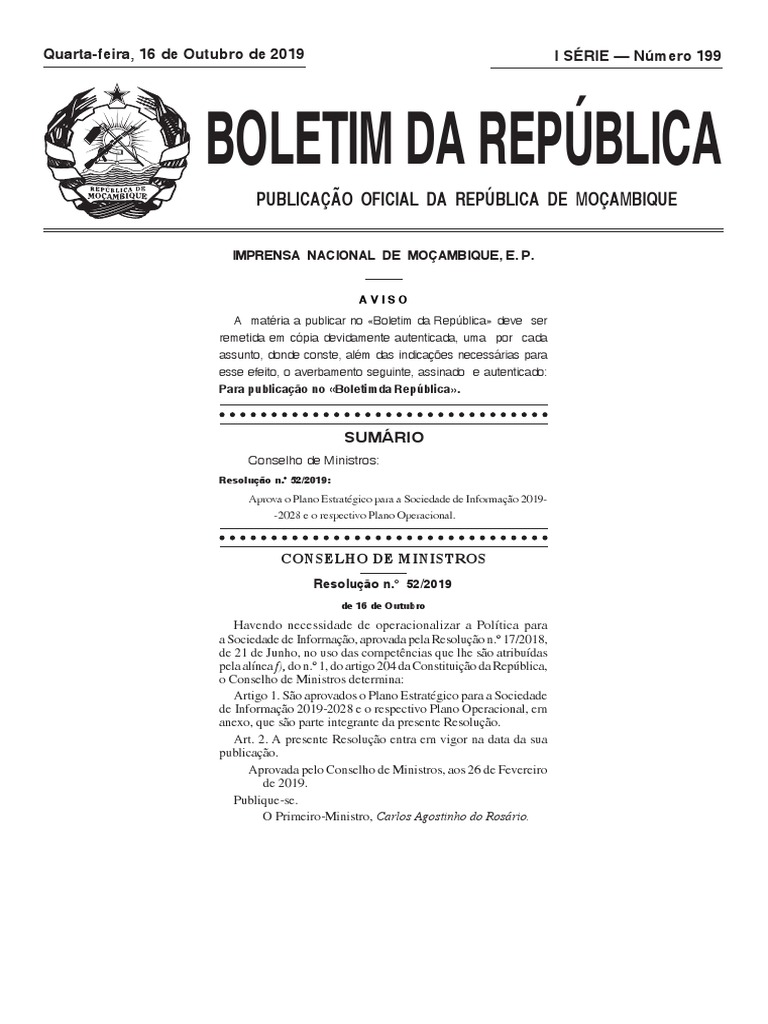 Resolução N.º 522019 Que Aprova o Plano Estratégico para A Sociedade de ...