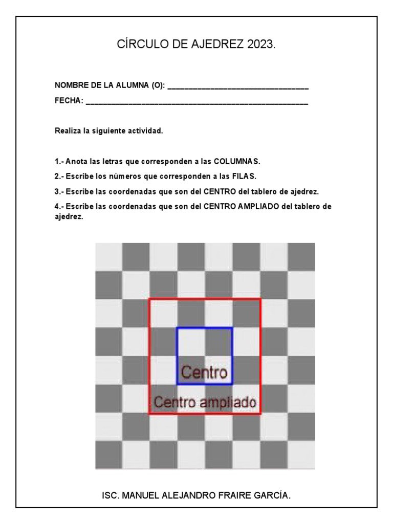 Centro Tablero Ajedrez 2023 | PDF | Métodos y materiales de enseñanza