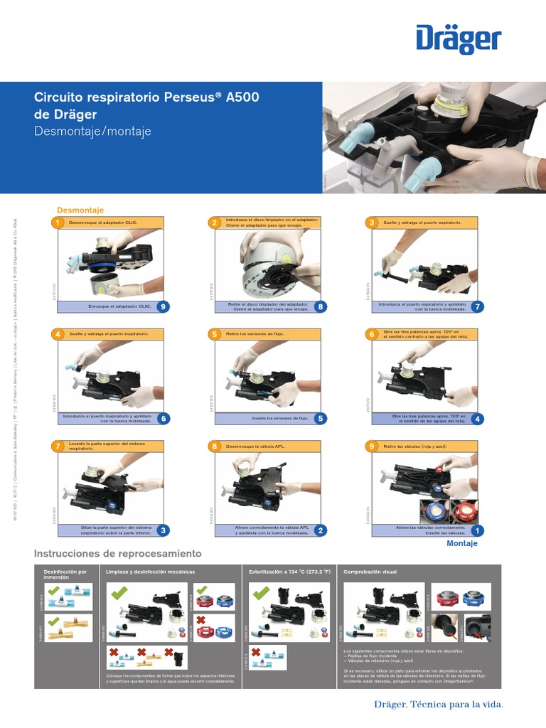 Perseus A500 Montaje Desmontaje Circuito Respiratorio Spanish | PDF | Ingeniería mecánica ...
