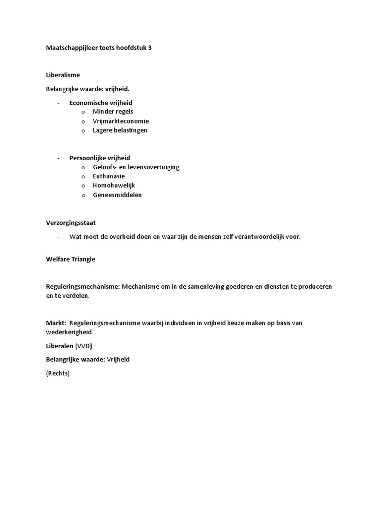 Maatschappijleer Toets Hoofdstuk 3 | PDF