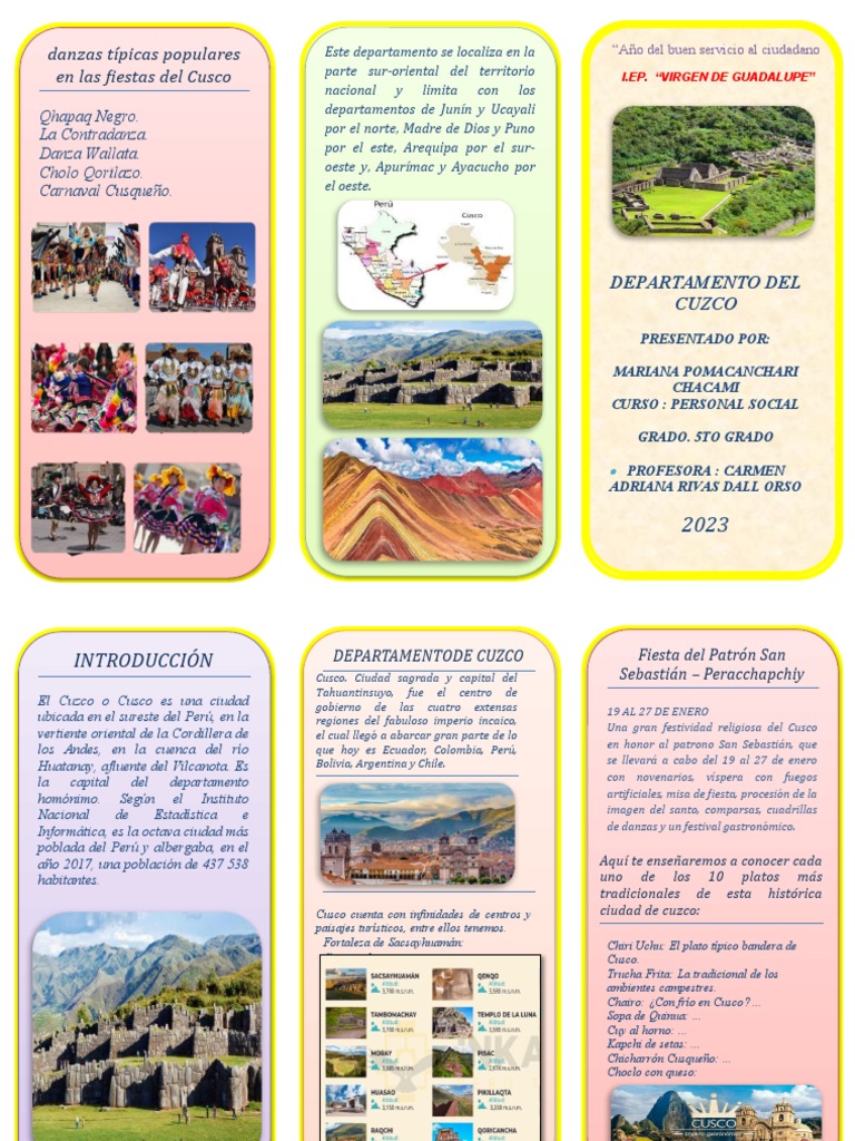 Triptico Del Departamento Del Cuzco | PDF